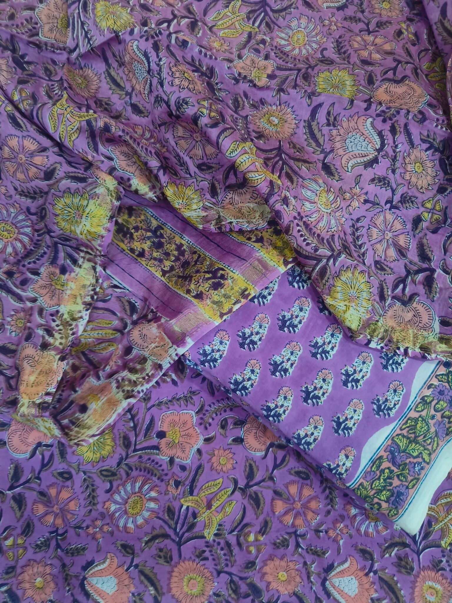 Chanderi Silk Dupta Suit Set 25 - Julu Fabrics